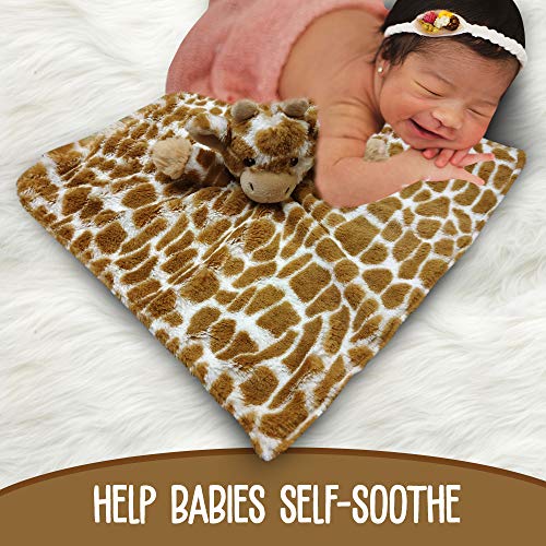 LIBLER Giraffe Baby Security Blanket, Loveys for Babies 15 inches, Plush Baby Blanket, Animal Baby Blanket, Animal Blankets for Babies, Security Blankets for Babies, Baby Blankets Unisex