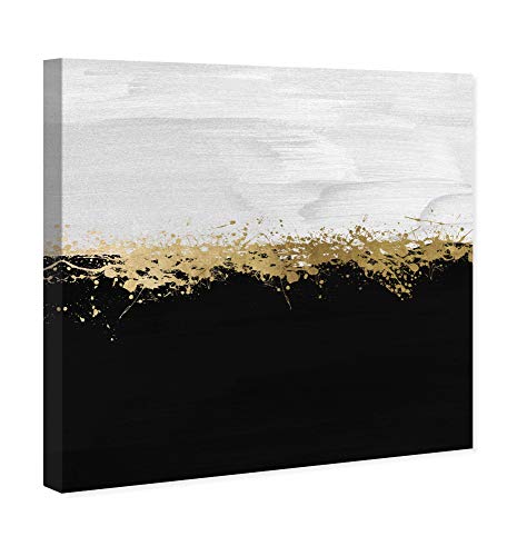The Oliver Gal Artist Co. Abstract Wall Art Canvas Prints 'Halfway in Black and White' Home Décor, 20 in x 20
