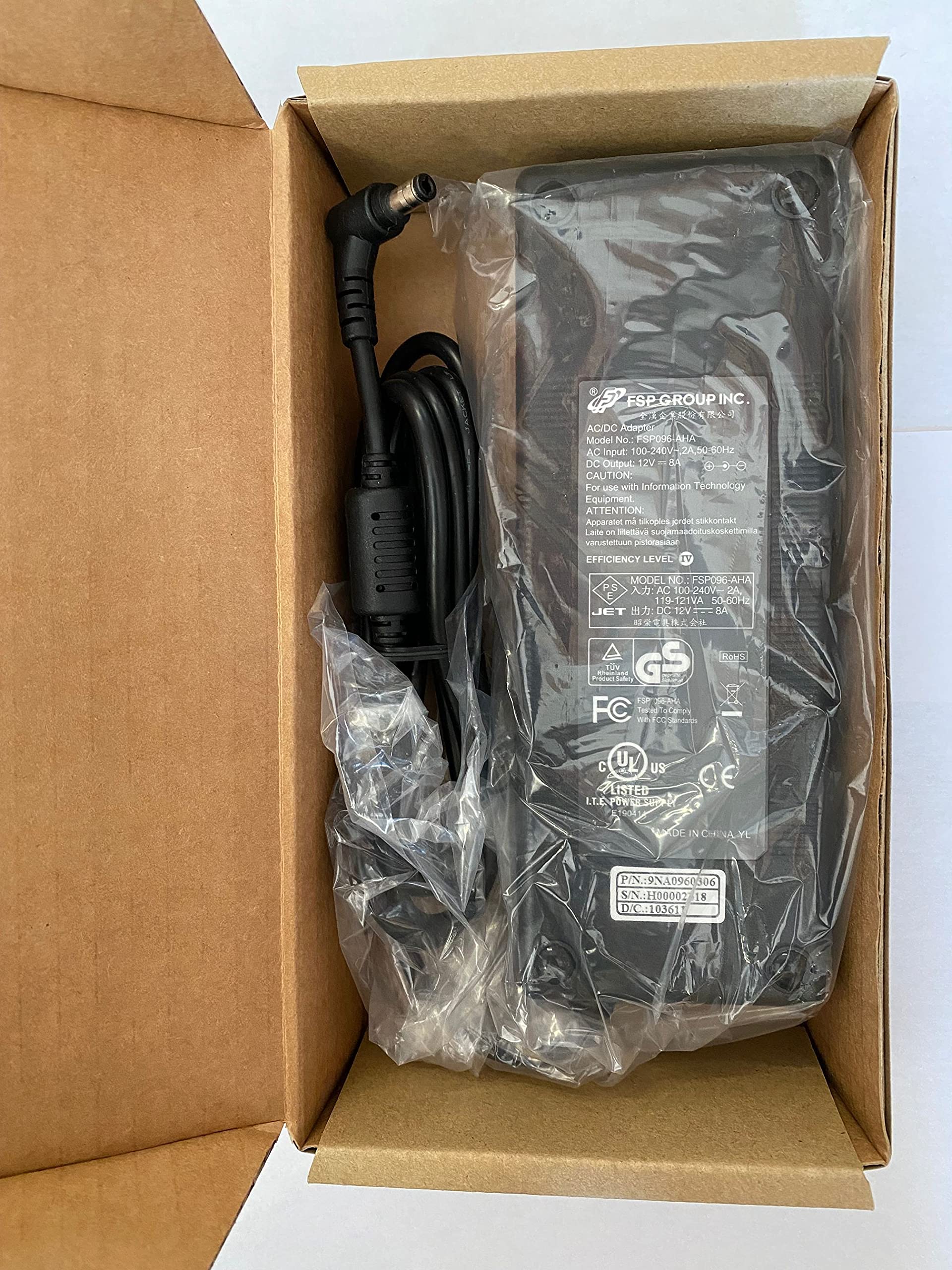 Original FSP 12V UL AC/DC Adapter Compatible with Symbol CRD9000 CRD9000-1001SR CRD9000-1000 Motorola Slot Barcode Scanner Zebra Charging Dock Cradle 12VDC 9A Power Supply Cord PS Battery Charger PSU