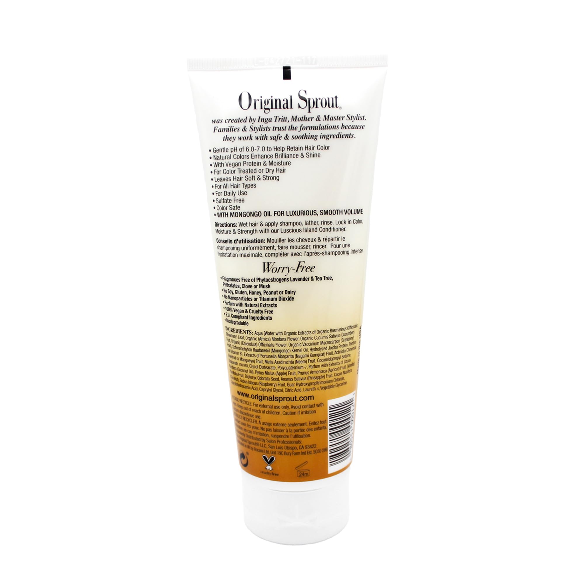 Original Sprout Tahitian Shampoo for Color-Treated Hair, Vegan, 8 oz. Bottle