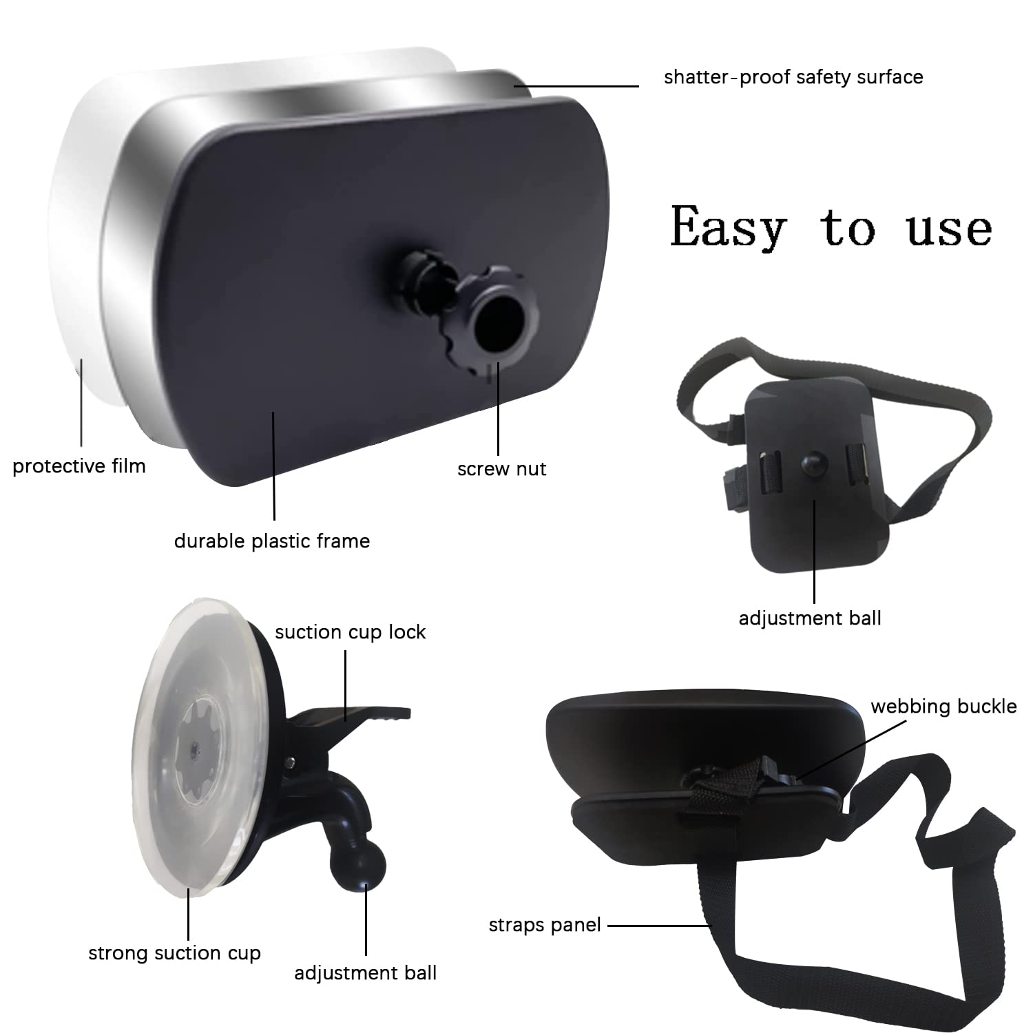 Baby Car Mirror 2 pack, Baby Mirror for Car Suction Cup Forward Facing Infant Mirror 360 °Adjustable Car Seat Mirror for Baby Rear Facing