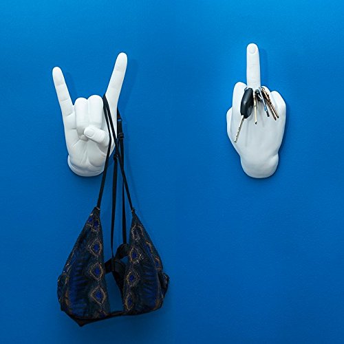 Interior Illusions Rock on Hand Wall Hook - White