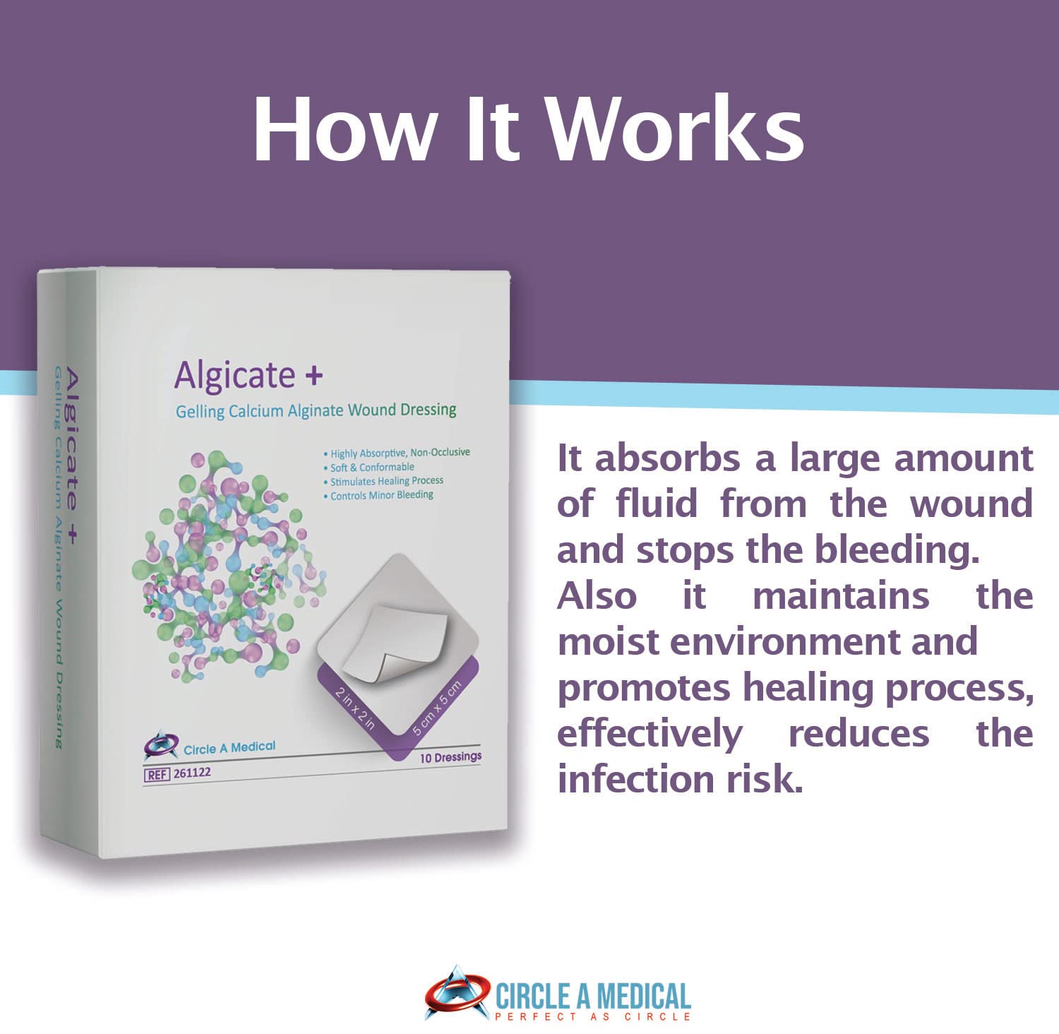 Algicate + Gelling Calcium Alginate Wound Dressing Sterile (2" x 2")