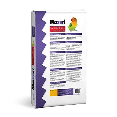 Mazuri | Nutritionally Complete for Small Birds | 25 Pound (25 lb.) Bag