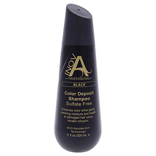 Inova Professional Color Revive & Enhance - Smooth Protection Sulfate-Free Shampoo - Color Deposit Black, 11 Fluid Ounce