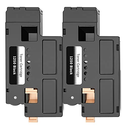 Limeink Compatible Printer Toner Cartridge Replacement for Dell 810wh C1765nf C1765nfw C1760nw 1250c 1355cnw Printer Cartridges Ink for 1250 (2 Black)