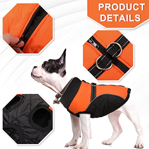 Dog Winter Vest, Windproof Doggy Warm Jacket Padded Puppy Jacket Harness Pet Apparel Cold Weather Coat for Small Medium Large Dogs(XL)