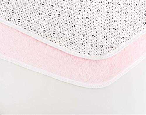 LimitlessFunN Baby Play Mat 55"x53" Plush Hexagon Rug for Hexagon Princess Tent, Room Carpet, Nursery Mat, Decoration Pad, Pink