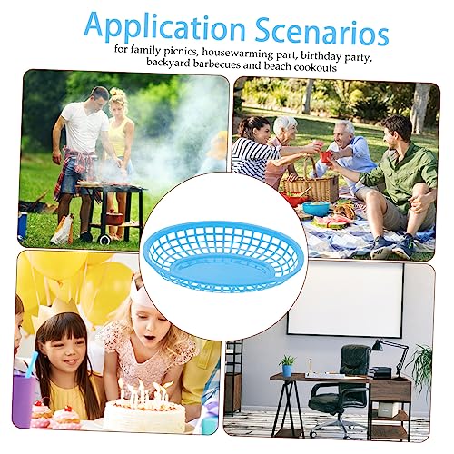KJHBV 12pcs Snack Plate Hamburger Basket Plastic Hamper Vegetable Food Basket for Snacks Pp Blue Snack Baskets Food Basket Ktv Snacks Basket At Home Afternoon Tea Plastic Food