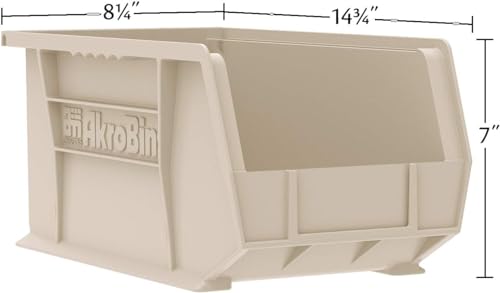 Akro-Mils 30240 AkroBins Plastic Hanging Stackable Storage Organizer Bin, 15-Inch x 8-Inch x 7-Inch, Clear, 12-Pack
