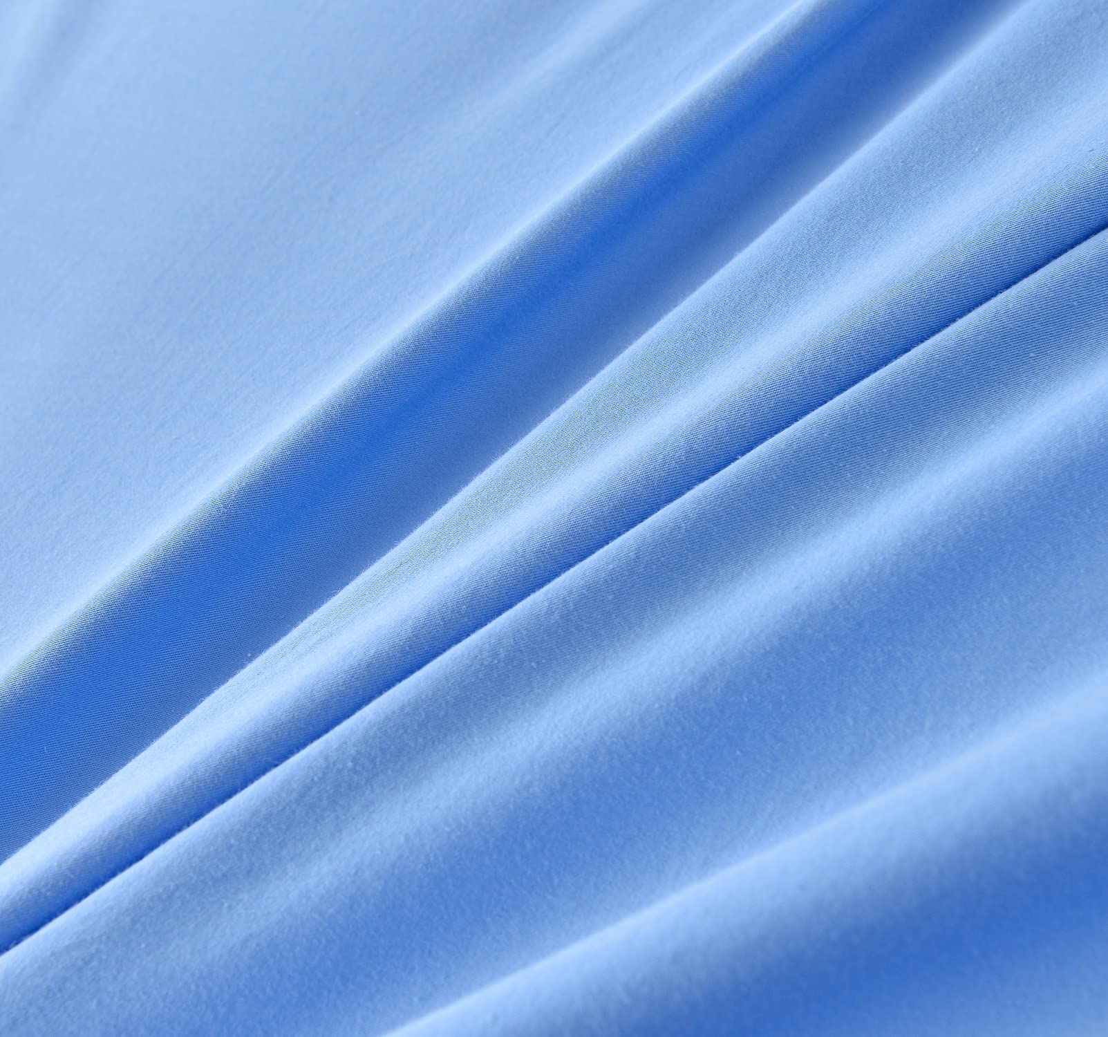 Colourful Snail 100-Percent Natural Washed Cotton Duvet Cover Set, Ultra Soft and Easy Care, Zipper Closure, Corner Ties, Simple Bedding Style, King, Blue (Comforter Not Included)
