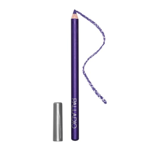 Palladio Wooden Eyeliner Pencil, Thin Pencil Shape, Easy Application, Firm yet Smooth Formula, Perfectly Outlined Eyes, Contour and Line, Long Lasting, Rich Pigment, Electric Purple