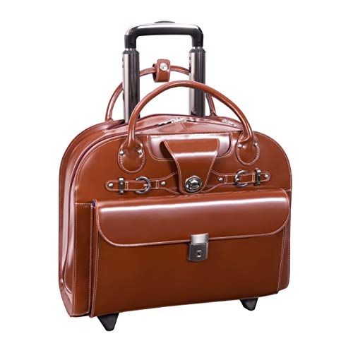 McKlein Women's EDGEBROOK Wheeled Non-Detachable Briefcase, Brown, 17"x6"x13.5"