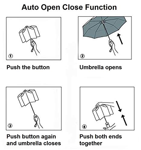 VAN BEEKEN Umbrella with Wooden Handle β Lightweight, Portable and Compact, Ideal for Travel β City Umbrella with Auto Open Close Function - Umbrella Windproof for Men