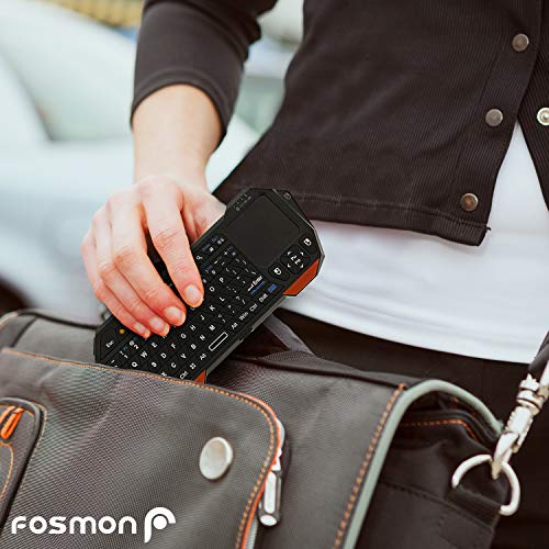 Fosmon Mini Bluetooth Keyboard (QWERTY Keypad), Wireless Portable Lightweight with Built-In Touchpad, Compatible with Apple TV, PS4, HTPC/IPTVVR Glasses, Smartphones and more