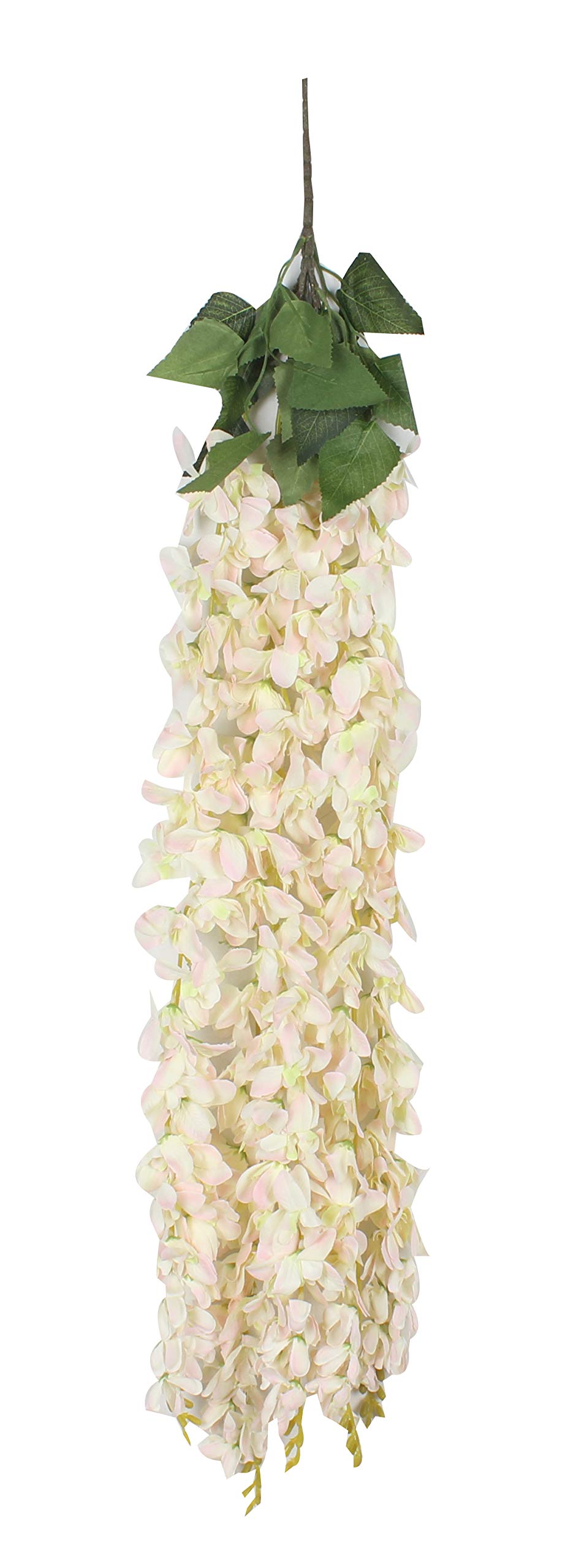 Duovlo 4 Pcs 3.12 Feet Artificial Wisteria Hanging Garland Flowers Silk Flower Bush for Wedding Party Home Garden Wall Restaurant Decoration(Light Pink)