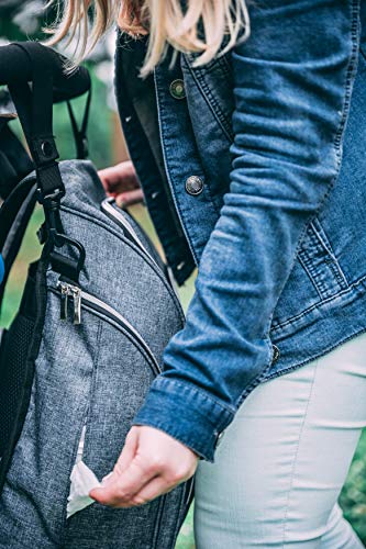 JOHAR Diaper Backpack, Travel Diaper Backpack with Changing Mat | Anti-Theft Travel Bag w/Insulated Bottle Pocket, Waterproof Pocket, Wipes Storage, Laptop Sleeve, Stroller Straps | Grey