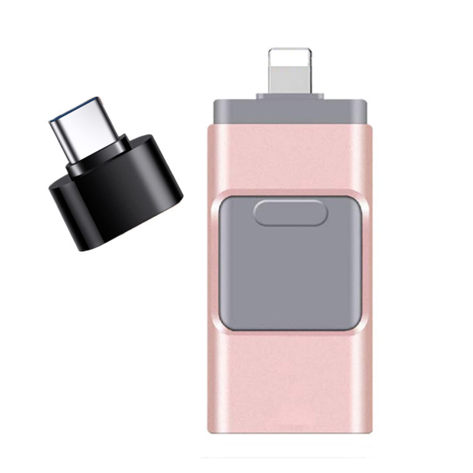 AQWEI 4 in 1 High Speed USB Multi Drive Flash Drive, Photo Stick Omni for iPhone and Computer, Flash Drive for iPhone & Photo Stick for Android Phones, High Speed Flash Drive 4 in 1 (16GB,Rose Gold)