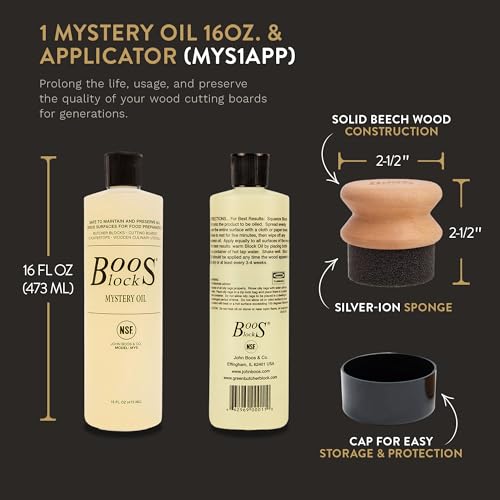 John Boos 16 fl oz Oil & Applicator Wooden Cutting Board Care Set (Open Box)
