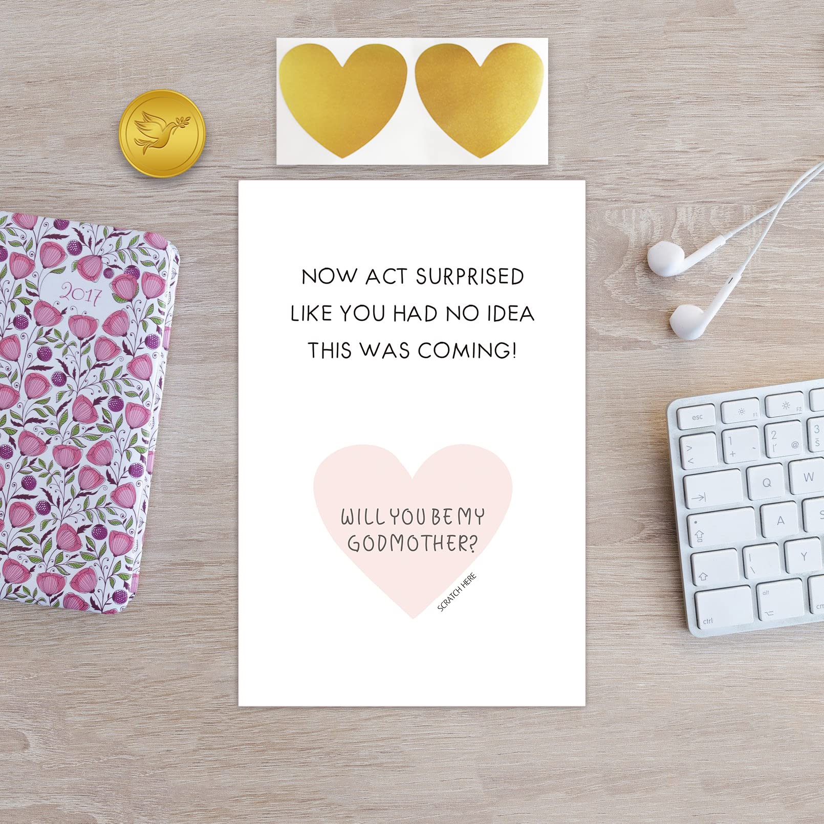 Funny Godmother Proposal Scratch Off Card, Scratch Off Will You Be My Godmother Card, Now Act Surprised Godmother Request