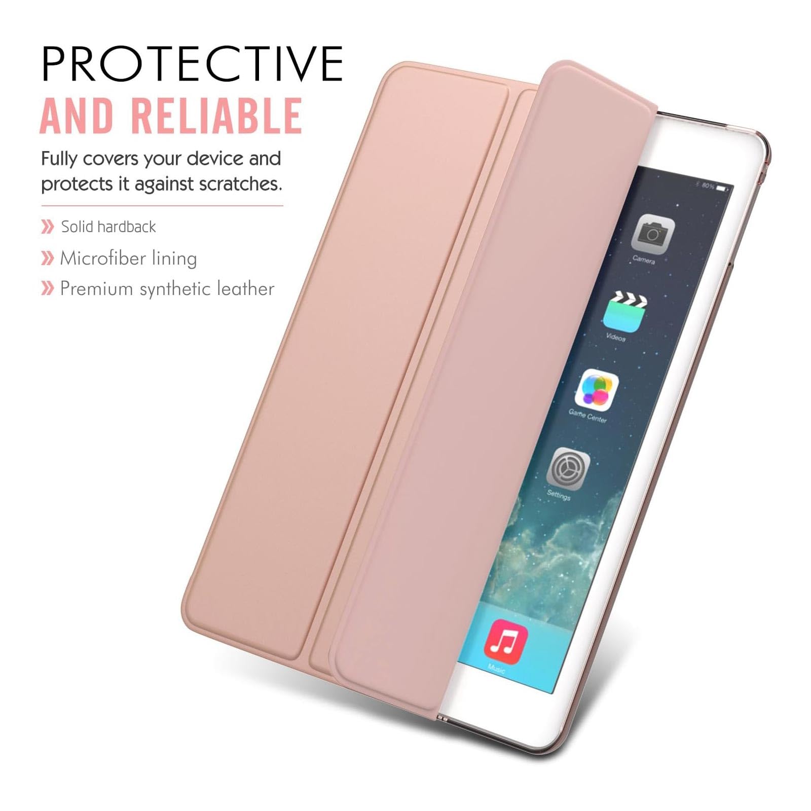 MoKo Case Fit iPad Air 2 - Slim Lightweight Smart Shell Stand Cover with Translucent Frosted Back Protector Fit iPad Air 2 9.7" Tablet, with Auto Wake/Sleep, Rose Gold