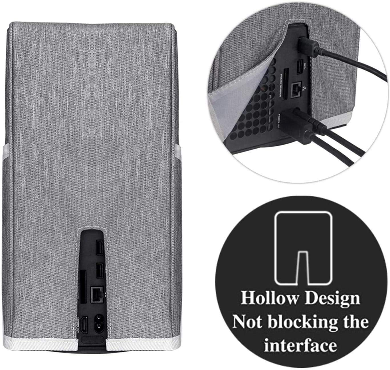 Dust Cover for Xbox Series X, Console Customized Anti Scratch Waterproof Cover Nylon Sleeve Premium Ultra Fine Soft Velvet Lining Case Cover Dust Guard with Back Cable Port Grey