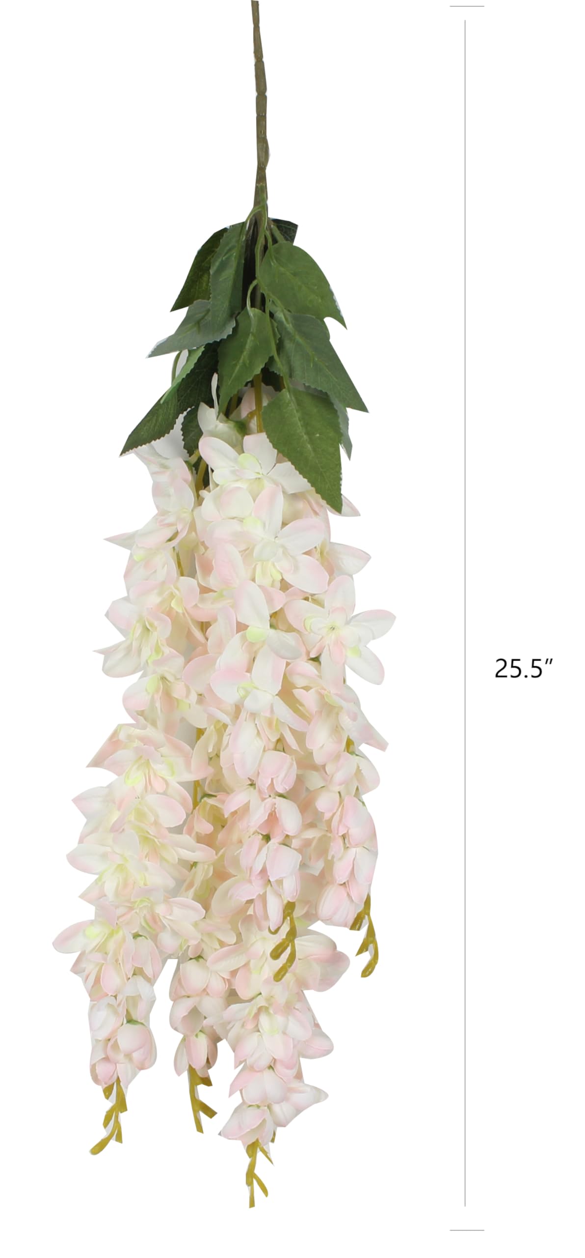 Duovlo Silk Wisteria Flower Artificial 2.13 Feet Hanging Wisteria Vine Fake Flower Bush String Home Party Wedding Decoration,Pack of 4 (Light Pink)