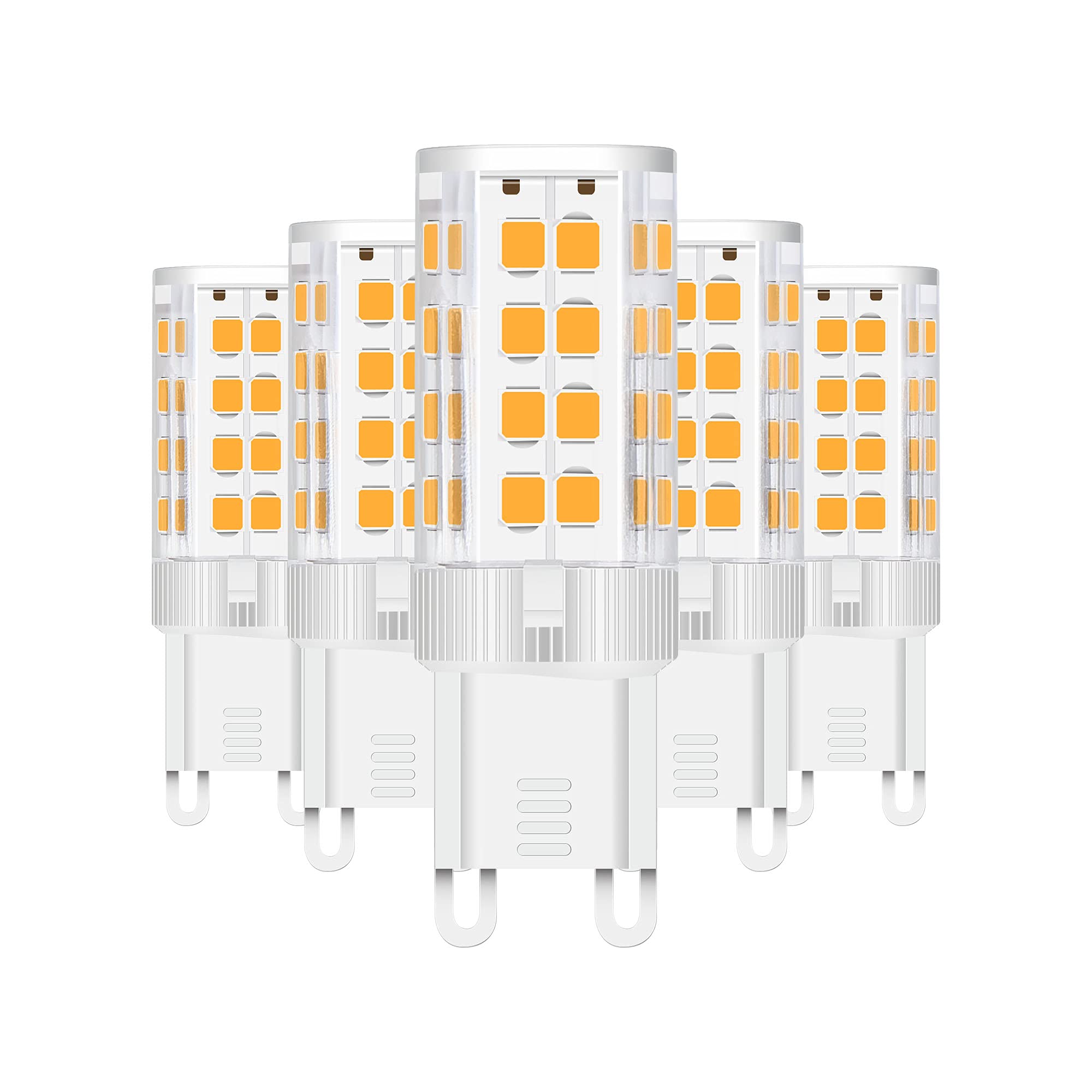 Amazing power G9 LED Bulbs, 5W LED G9 50W Equivalent Bi Pin G9 Halogen Bulbs for Chandelier Lighting Non-Dimmable Warm White 3000K 5-Pack