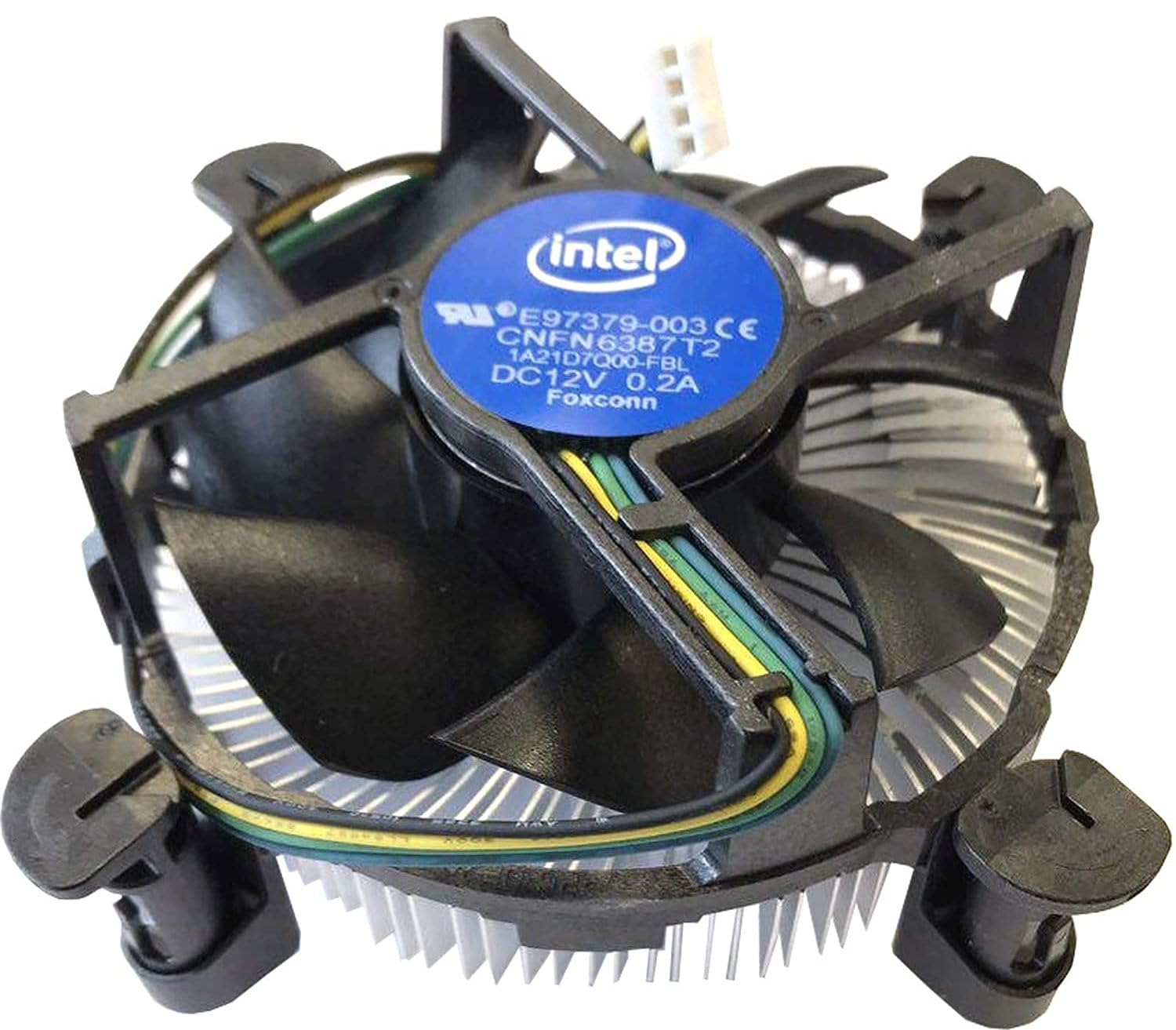 Intel E97379-003 Core i3/i5/i7 Socket 1150/1155/1156 4-Pin Connector CPU Cooler with Aluminum Heatsink and 3.5-Inch Fan for Desktop PC Computer