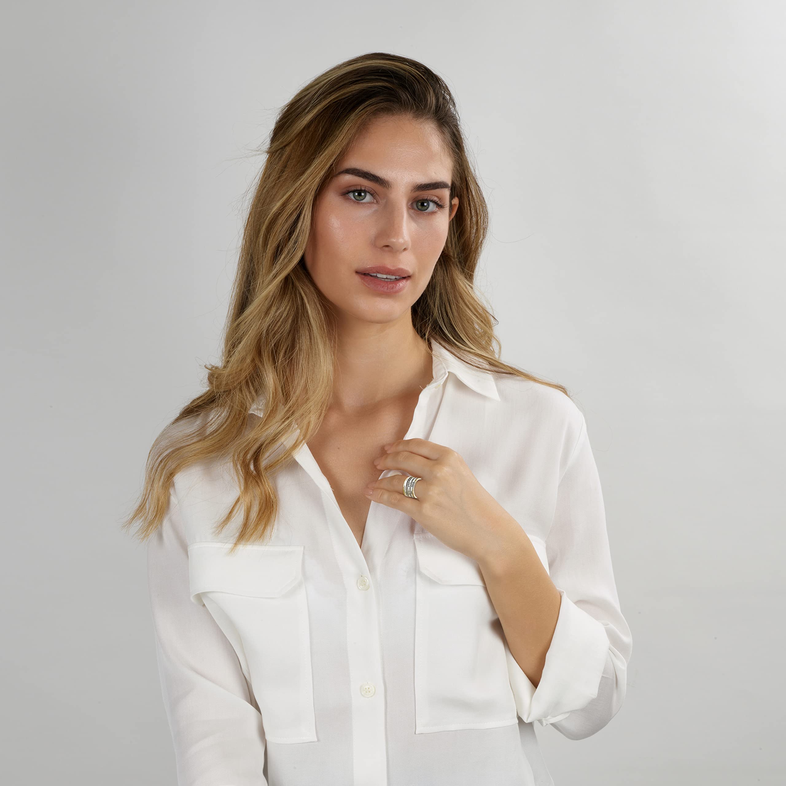 925 Sterling Silver Spinner Rings 9k,9ct Gold Spinning Ring, This Too Shall Pass Ring, My Beloved Is Mine and I am His, Song of Solomon Ring, Shema Ring for Women,Gold, Cubic Zirconia