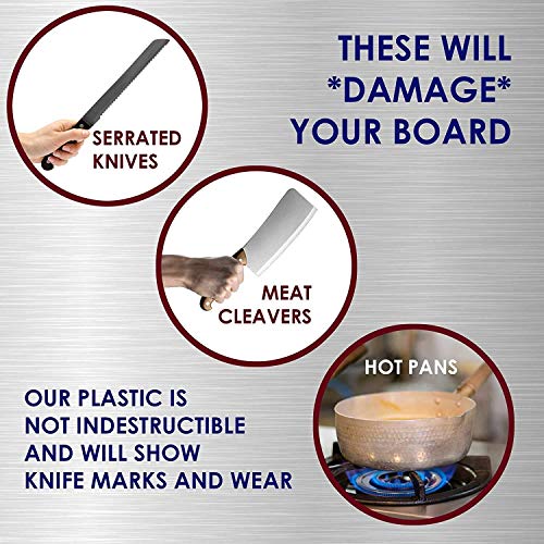 Thirteen Chefs Plastic Cutting Board - Large Commercial Chopping Boards - White, 30 x 18 Inch