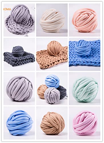 Chunky Yarn for Arm Knitting Blanket, 4.4lbs Black Big Roving 3cm Thick Velvet Bulky Chunky Braid Cotton Tube Yarn for Handmade DIY Throw Blanket Pet Bed,Machine Washable (70oz)