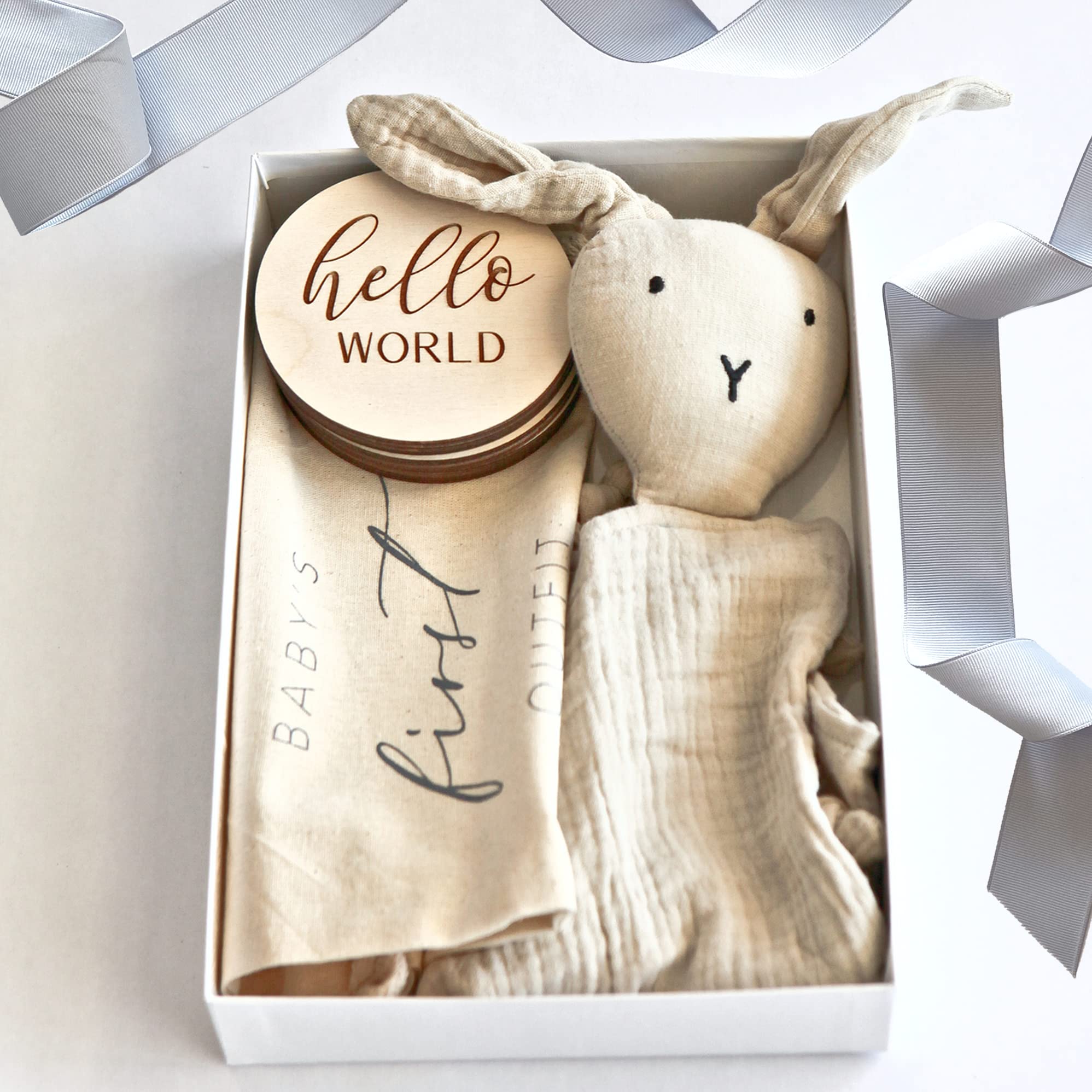 Baby Gift Box - Handcrafted Welcome Baby Gift Set - Choose 5 or 3-Pack Baby Shower Including Milestones, Closet Dividers, & More. +Additional Item: Birth Stat Disc. (Months Set 3-Pack)