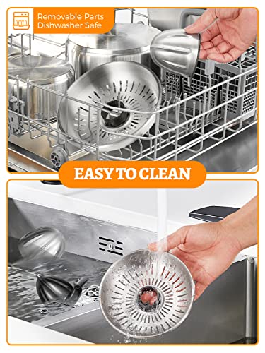 OSTBA Citrus Juicer Electric, Orange Juicer with Two Cones, Lemon Lime Grapefruit Orange Juice Squeezer, Anti-drip Spout, Stainless Steel Handle, Easy to Clean and Use
