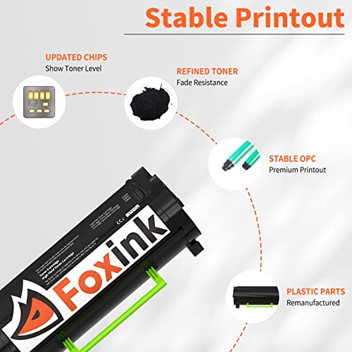 FOXINK Compatible Toner Cartridge for Lexmark MS310 MS310dn MS312 MS312dn MS315 MS315dn MS410 MS410dn MS415 MS415dn MS510 MS610 Printer Remanufactured for 501H 50F1H00, High Capacity 5,000 Page Yield