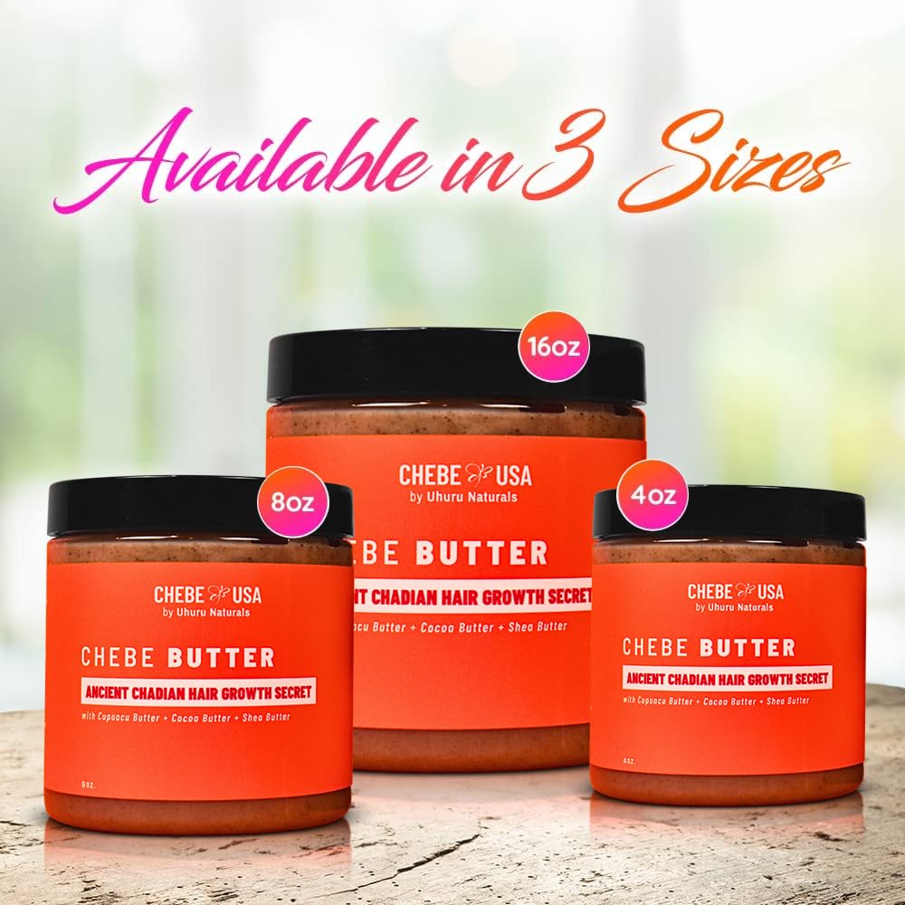 Uhuru Naturals Chebe Hair Butter (8oz) - A Whipped Butter With Authentic Chebe For Those That Are Not Able To Use Chebe The Traditional Way