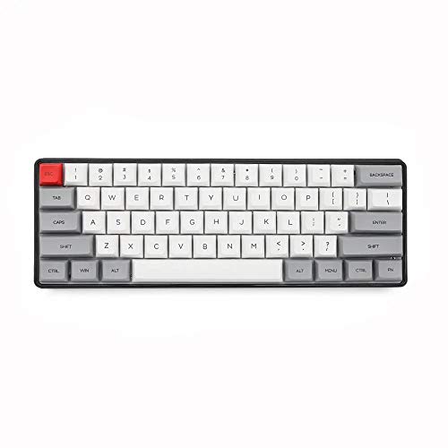 Dygzh Mechanical Keyboard Type-C Wired RGB Backlight Mechanical Gaming Keyboard 60% 61 Keys NKRO Gateron Optical Axis for PC Gamer (Color : White, Size : Red Switch)