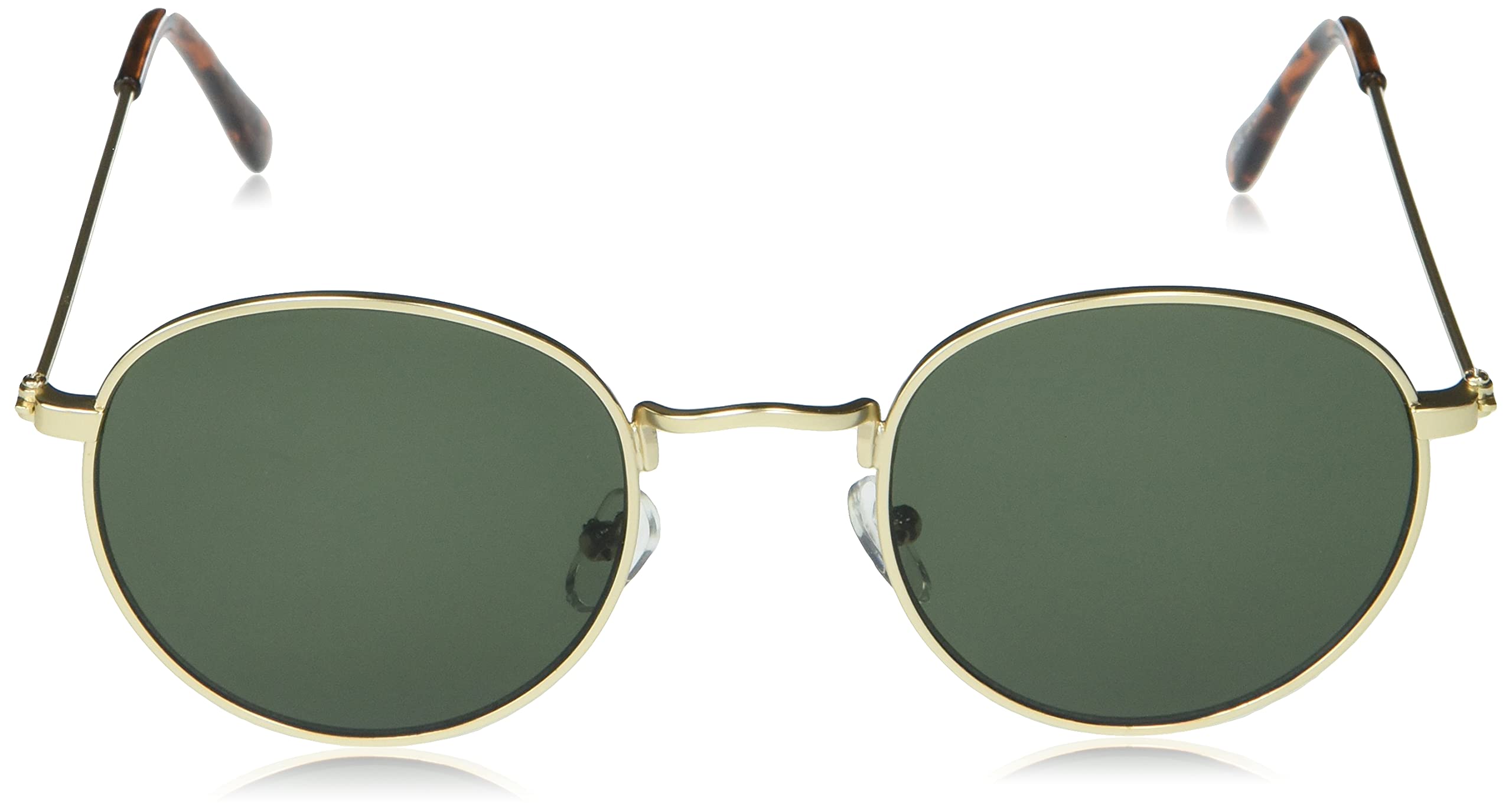 Amazon Essentials Unisex Metal Round Sunglasses, Gold/Green Mono, 51
