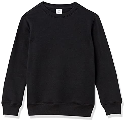 Amazon Essentials Boys' Fleece Crew-Neck Sweatshirts, Pack of 2, Black, Medium