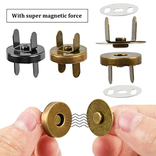 TIMESETL 40 Sets 14mm/18mm Magnetic Button Clasps Snaps Fastener Clasps DIY Craft Sewing Buttons Knitting Buttons Sets for Sewing, Craft, Purses, Bags, Clothes, Leather, 4 Colors