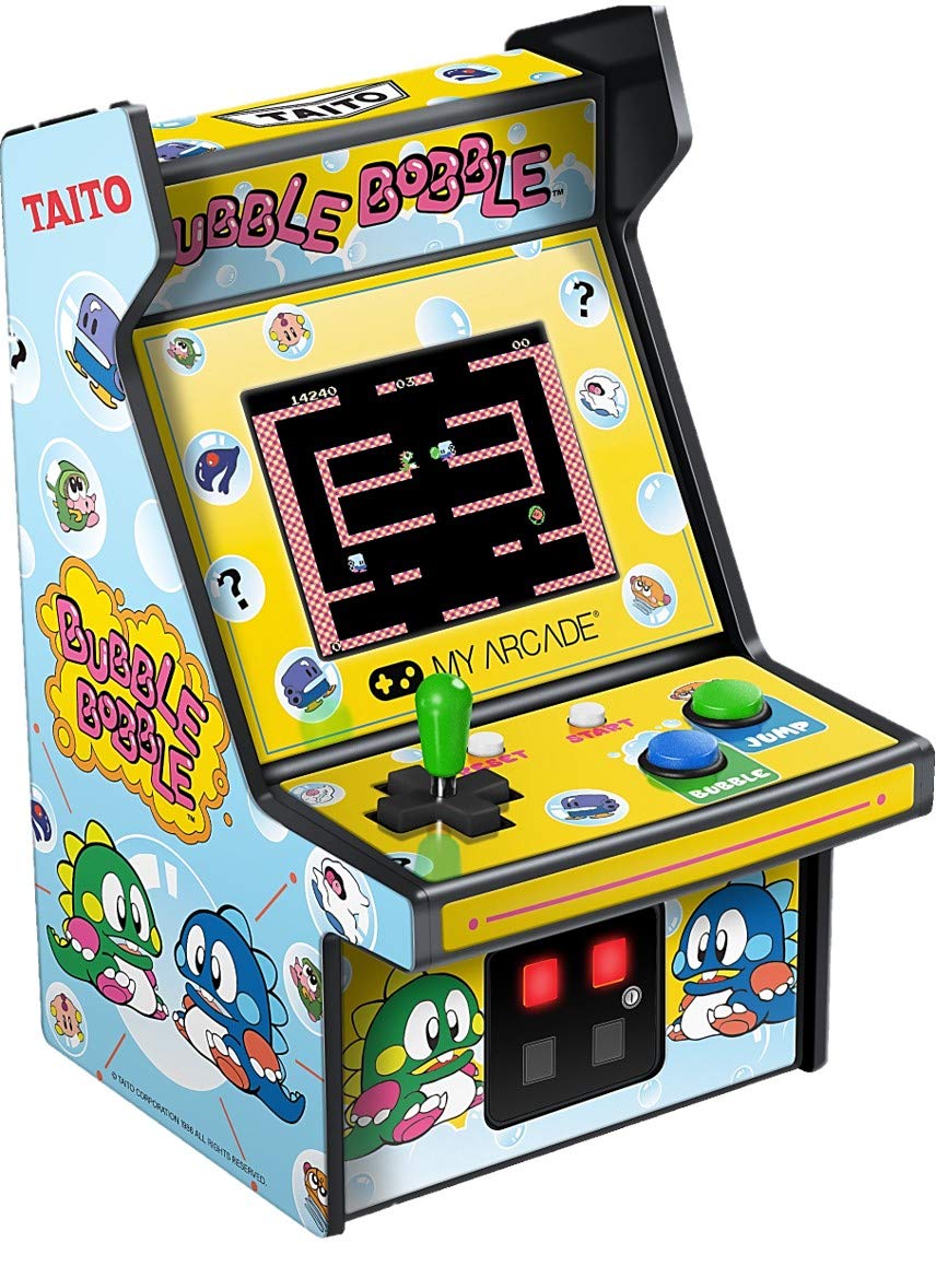 My Arcade Micro Player Mini Arcade Machines: Bubble Bobble and Ms. Pac-Man Video Games, Fully Playable, 6.75 Inch Collectibles, Color Displays, Speakers, Volume Buttons, Headphone Jacks - Electronic Games
