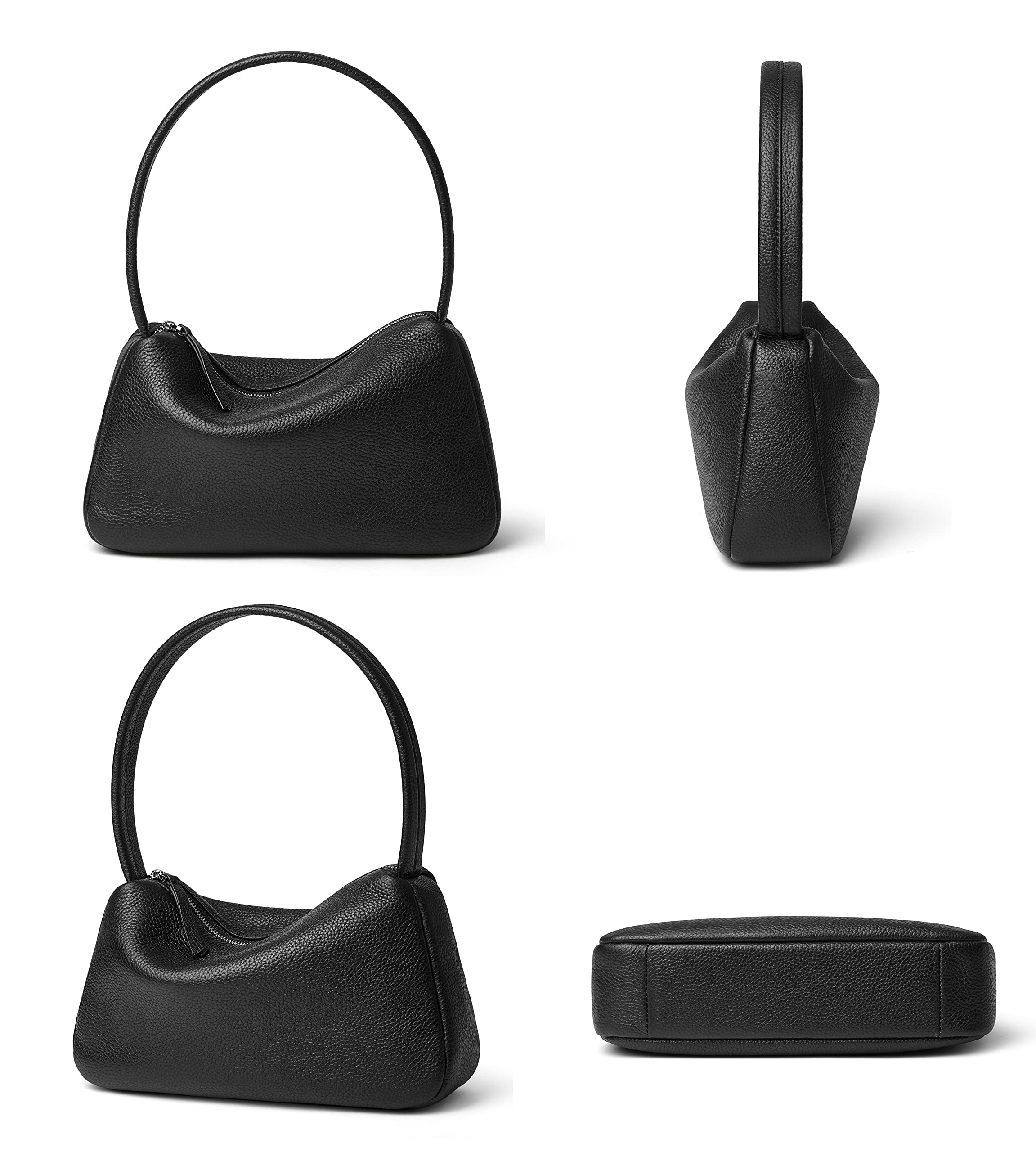 Daiblueland Small Leather Shoulder Bag For Women Premium Top Handle Tote Purse With Zipper Closure