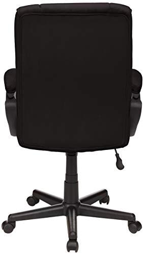 Amazon Basics Classic Office Desk Computer Chair - Adjustable, Swiveling, Ultra-Soft Microfiber, Lumbar Support, 28"D x 25"W x 43.5"H, Black