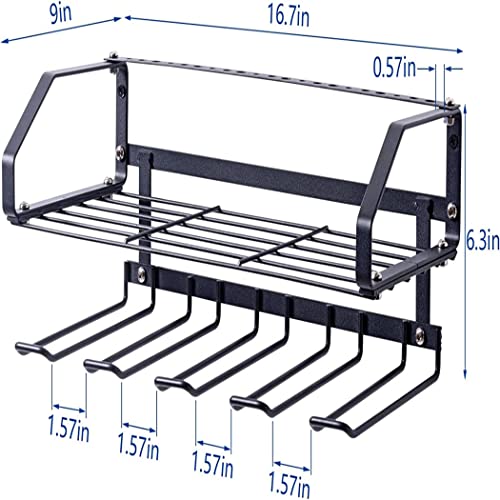 Bi Fang Power Tool Organizer, Storage Rack for Garage Organization, Wall Mount Cordless Drill Holder and Battery Shelf, Tools Shelves with Charging Station