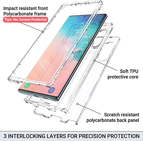 ULAK Galaxy Note 10 Plus 5G Case, Heavy Duty Shockproof Rugged Protection Case Transparent Soft TPU Protective Cover for Samsung Galaxy Note 10 Plus 5G (2019) Without Screen Protector, Crystal Clear