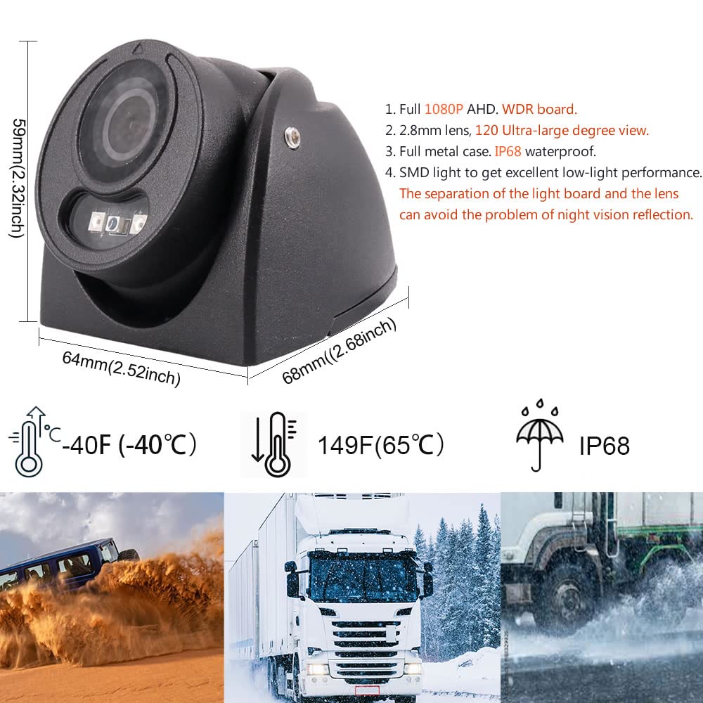 JOINLGO 4-CH GPS WiFi RJ45 1080P Vehicle Bus CCTV DVR Video Recorder Kit Remote View on PC/Phone Waterproof IR Night Vision Camera for Truck Fleet Management (500GB SSD Included)