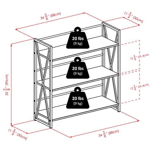Winsome Wood Isa 3-Tier Shelf, Graphite and Walnut