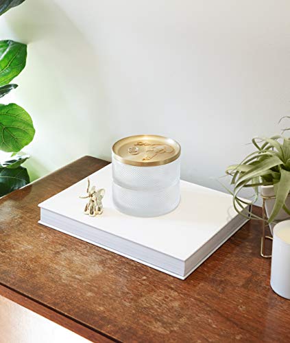 Umbra Tesora Jewelry Organizer, Two-Tier Storage Box with Removable Lid, Glass/Brass