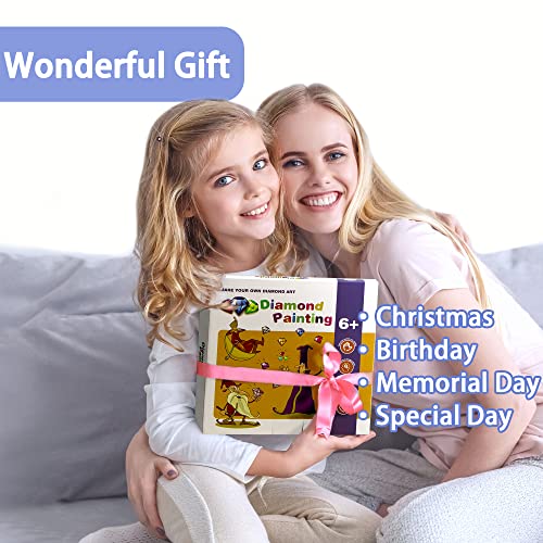 FURDOHAI 5d Diamond Art for Kids Suitable for Ages 6-12 Diamond Art and Crafts Creative Gift (cat)