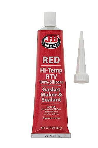 J-B Weld 31314 High Temperature RTV Silicone Gasket Maker and Sealant - Red - 3 oz.